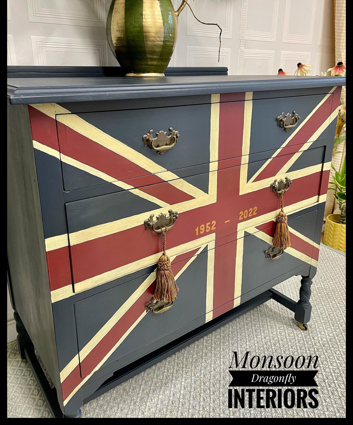 Union Jack Queens Platinum Jubliee Chest of Drawers Hand - Etsy