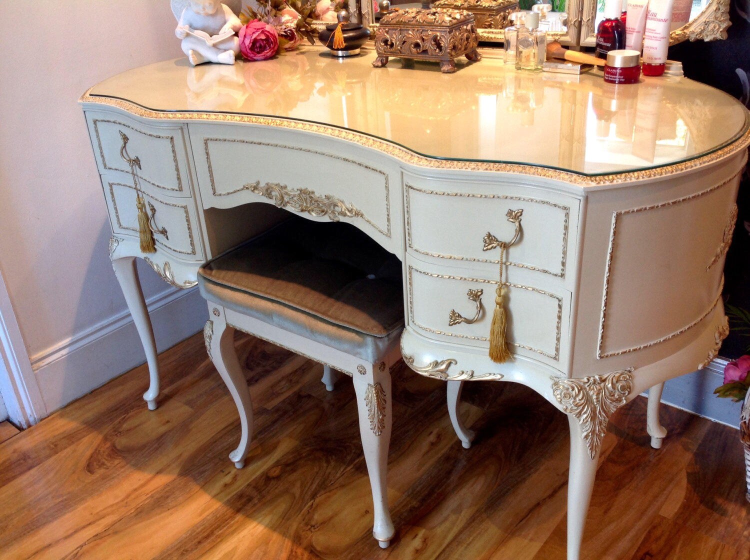 Vintage French Louis Style Olympus Antoinette Dressing Table Mirror ...