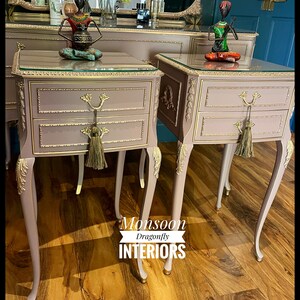 Vintage Olympus Bedside Tables, Pink Chests With Glass Tops (pair) to ...