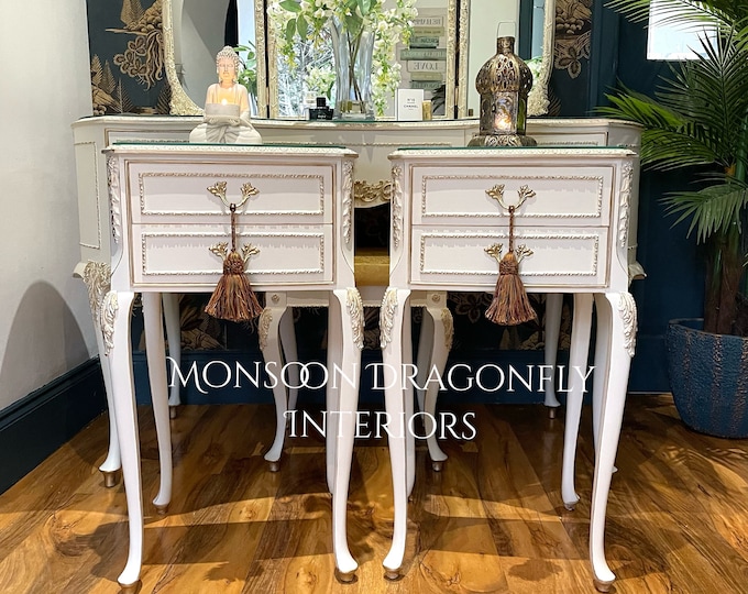 Amazing Pair French Bedside Tables Cupboards Cabinets Louis XVI (LOT ...