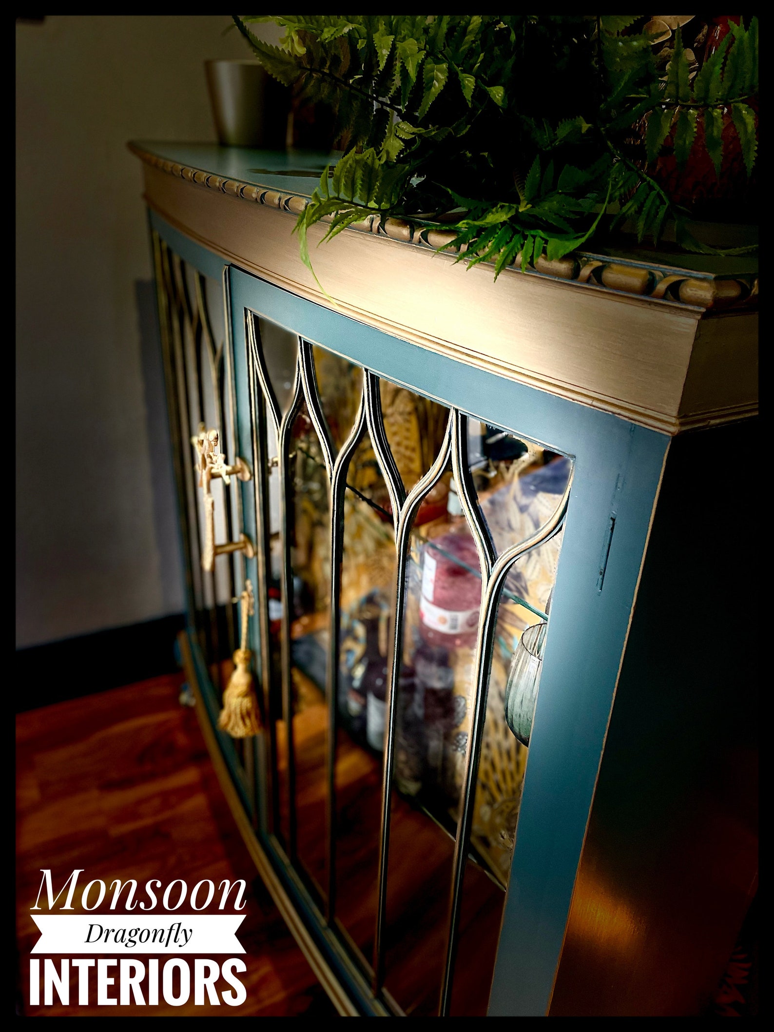 Upcycled Drinks Cocktails Display Cabinet Bar in Farrow and - Etsy