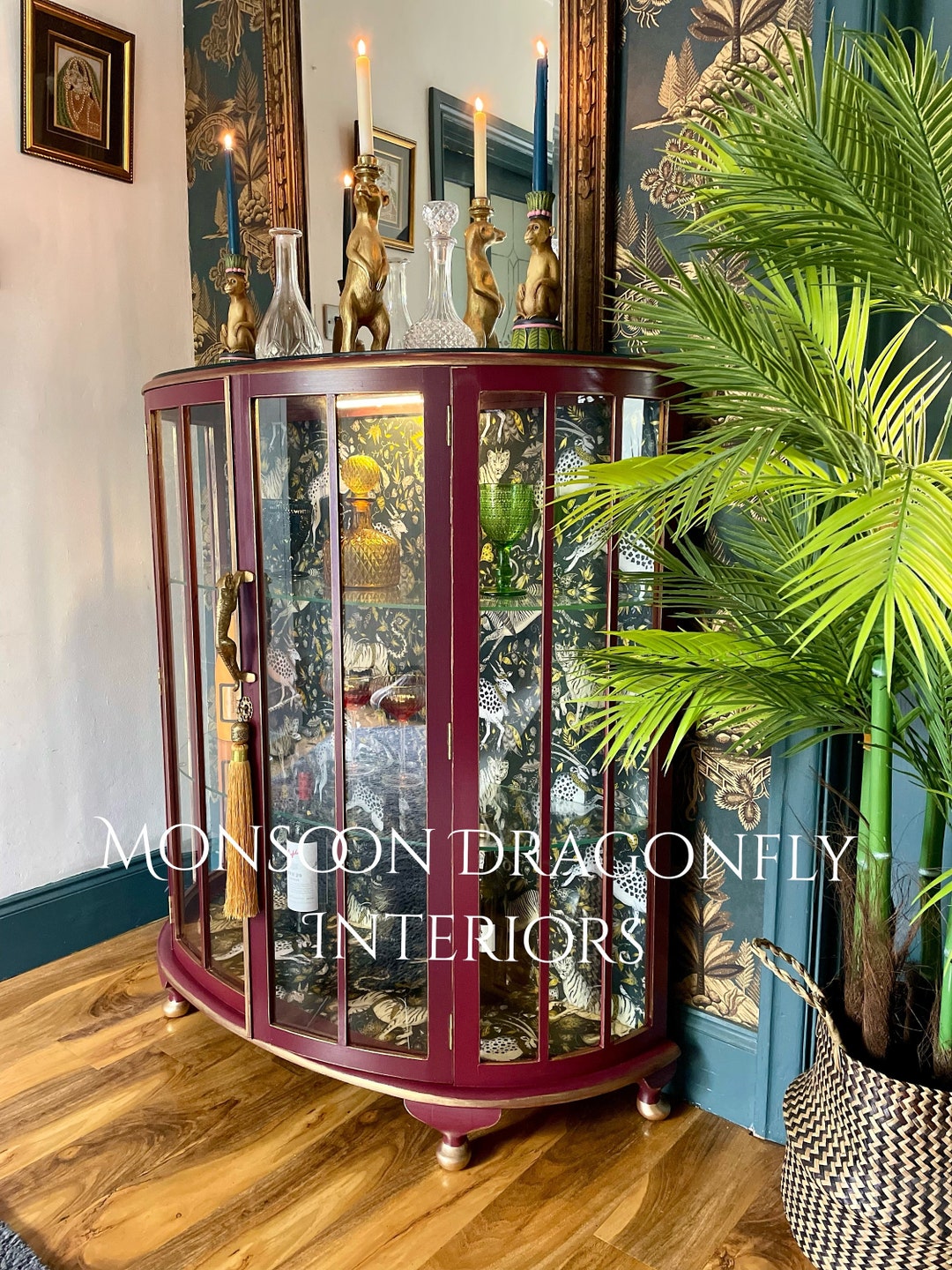 Vintage Art Deco up Cycled Drinks Cabinet Cocktails Display Cabinet Bar ...