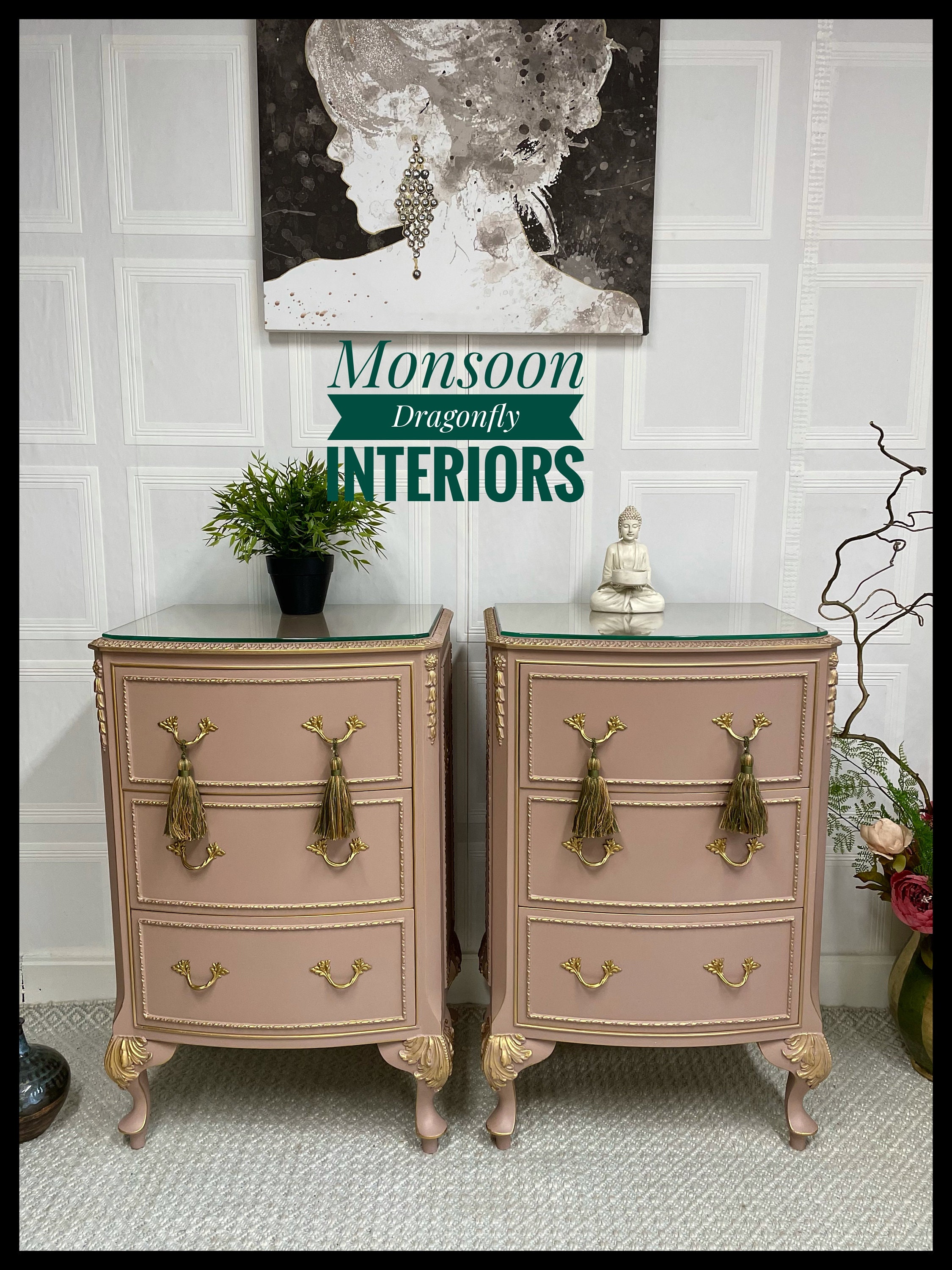 Pair of Vintage Bedside Olympus Chests Tables With Polished - Etsy