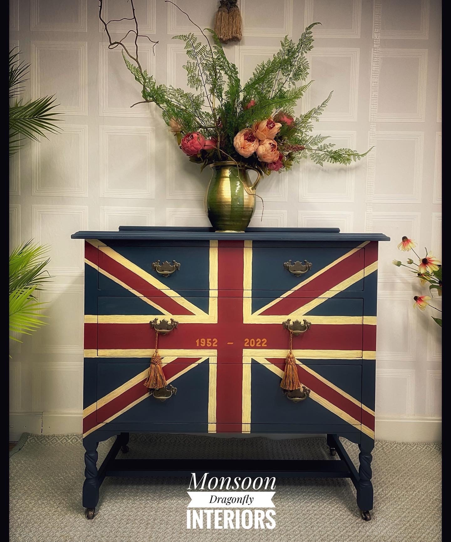 Union Jack Queens Platinum Jubliee Chest of Drawers Hand - Etsy