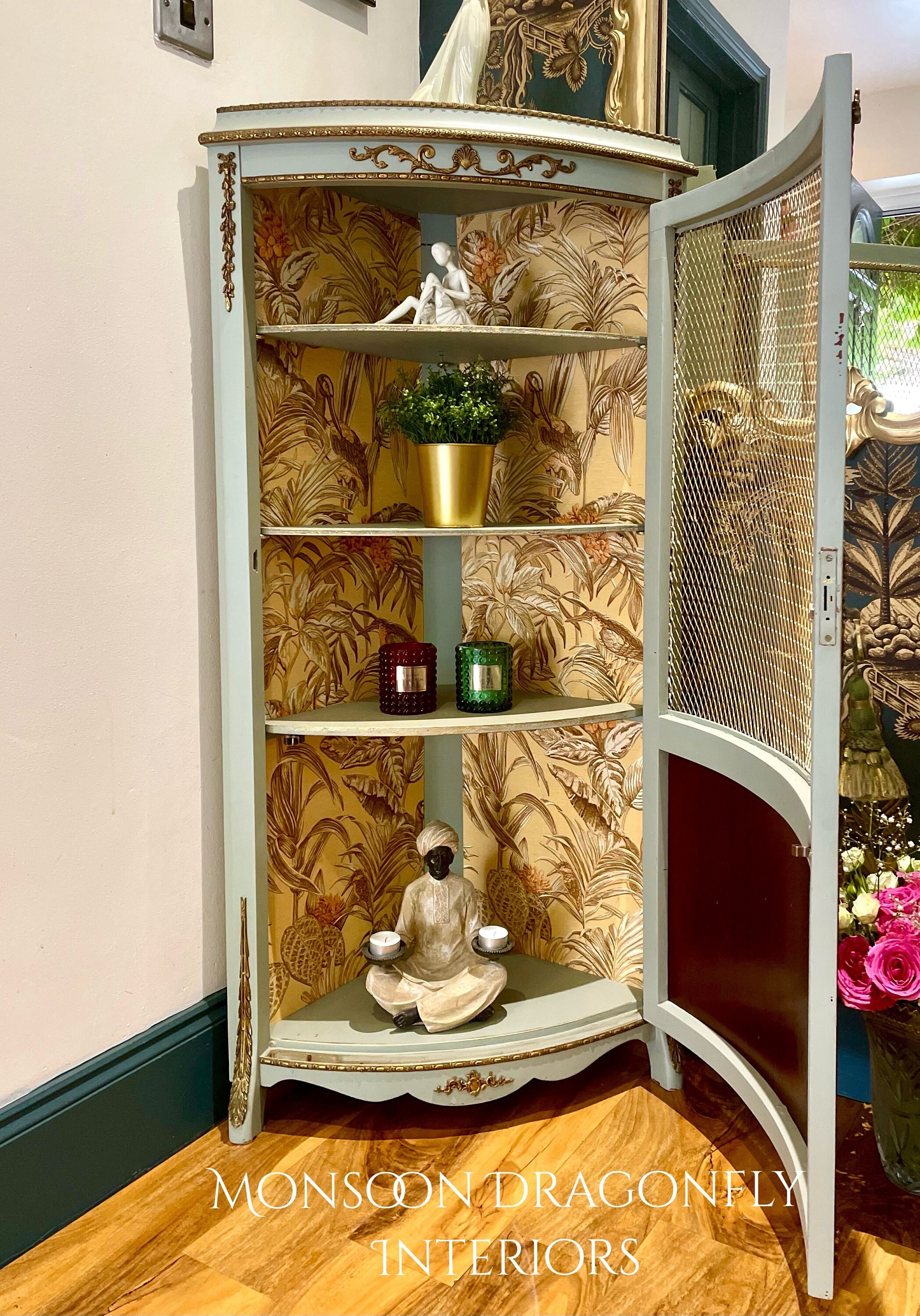 Absolutely Stunning Antique Solid Corner Unit With Original Ormolu Hand ...