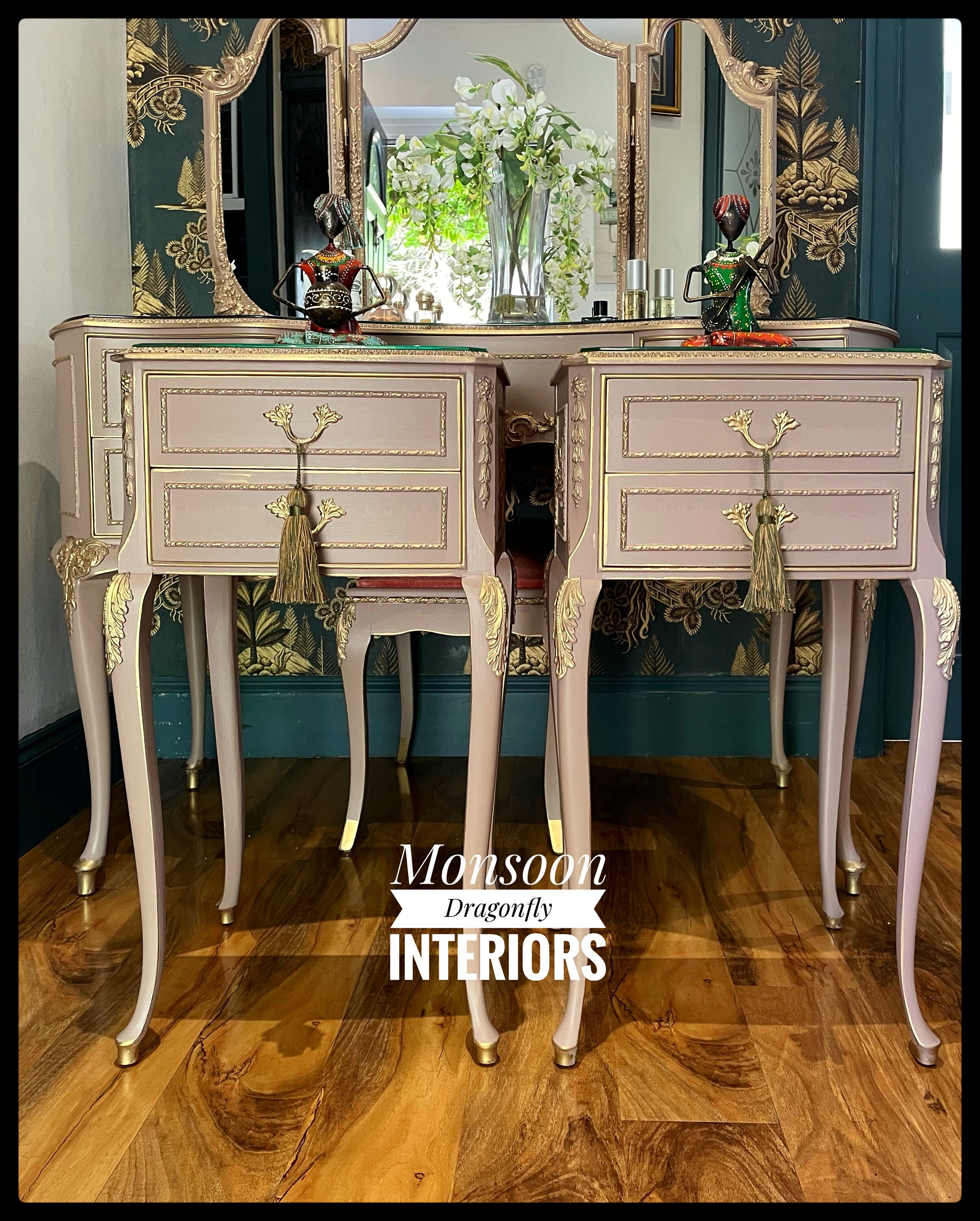 Vintage Olympus Bedside Tables, Pink Chests With Glass Tops (pair) to ...