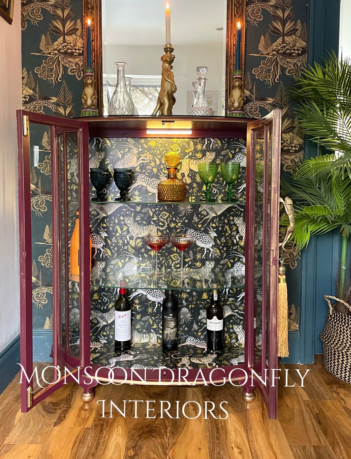 Vintage Art Deco up Cycled Drinks Cabinet Cocktails Display Cabinet Bar ...