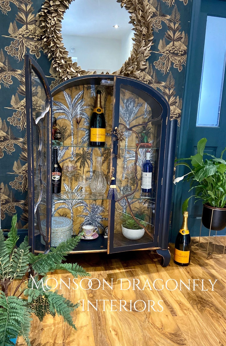Drinks Cocktails Cabinet Bar In Navy Blue with Stunning | Etsy