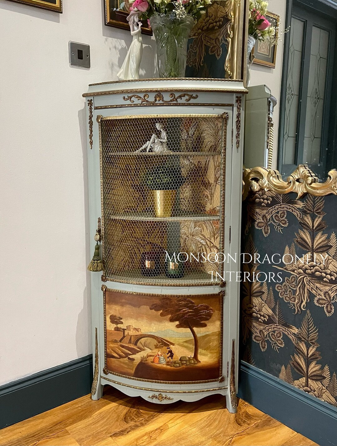 Absolutely Stunning Antique Solid Corner Unit With Original Ormolu Hand ...