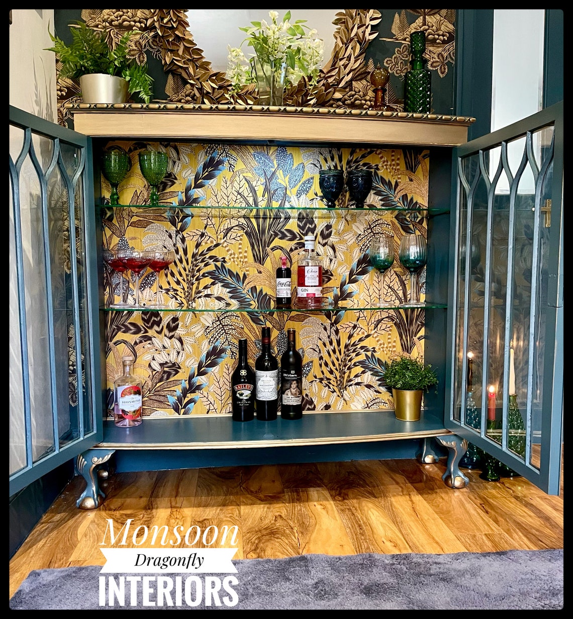 Upcycled Drinks Cocktails Display Cabinet Bar in Farrow and - Etsy