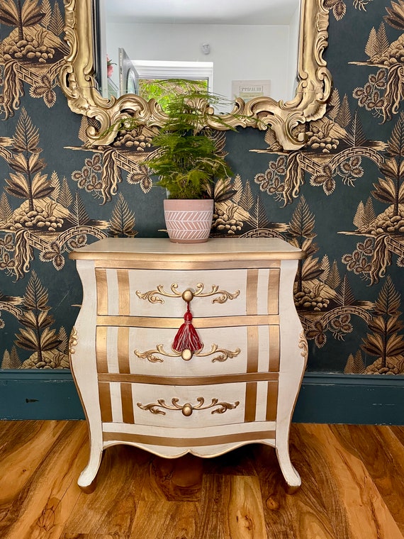 White Bombe Chest Custom Bombe Chest AptDeco