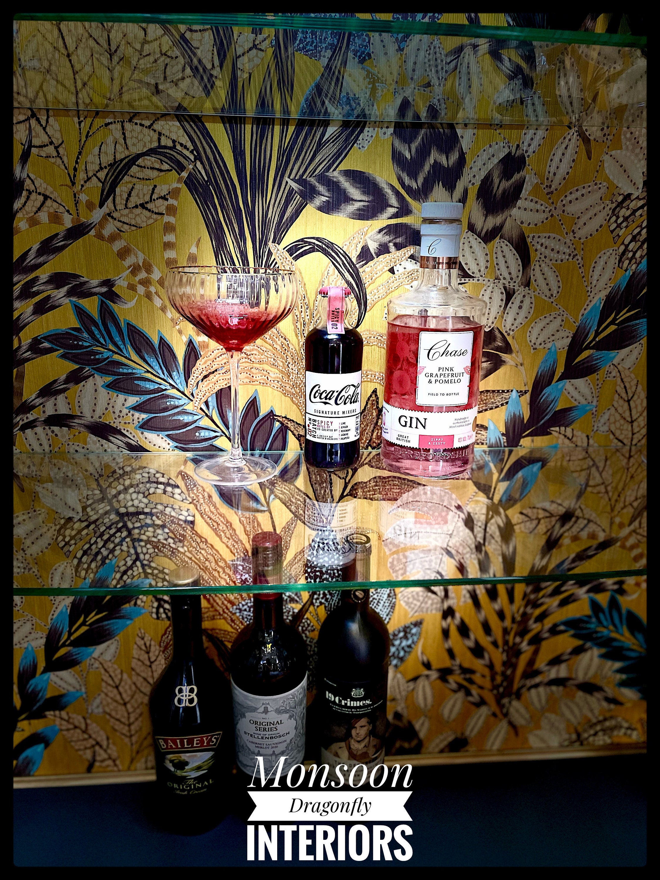 Upcycled Drinks Cocktails Display Cabinet Bar in Farrow and Ball Paint ...