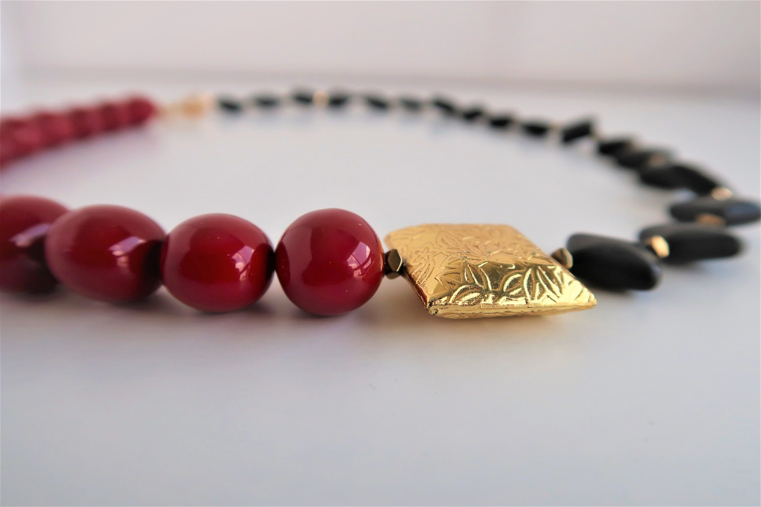 Unique Handmade Necklaces, Unique Gemstone Necklaces, Red Statement ...
