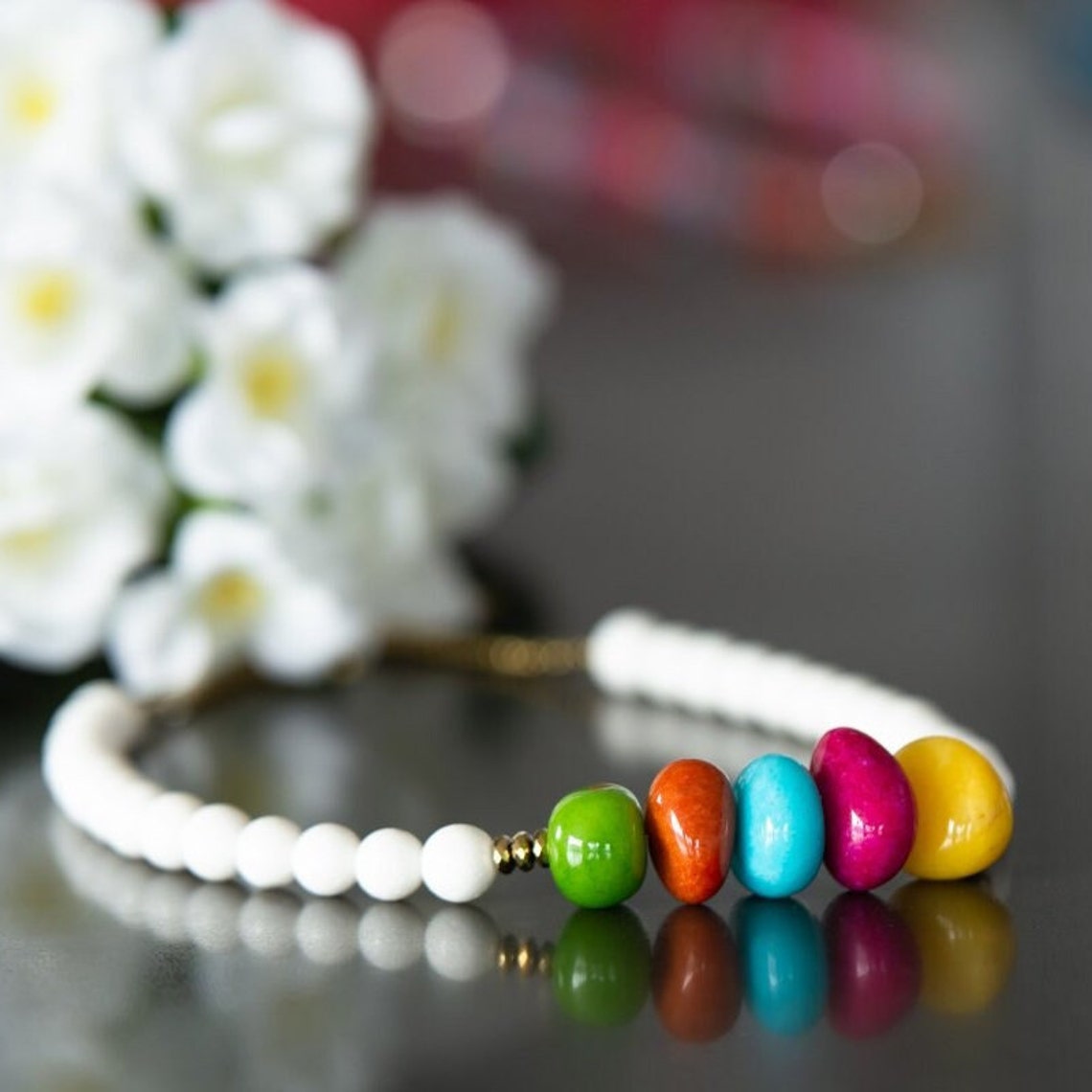 Colorful Statement Necklace, Rainbow Statement Necklace, Colorful ...