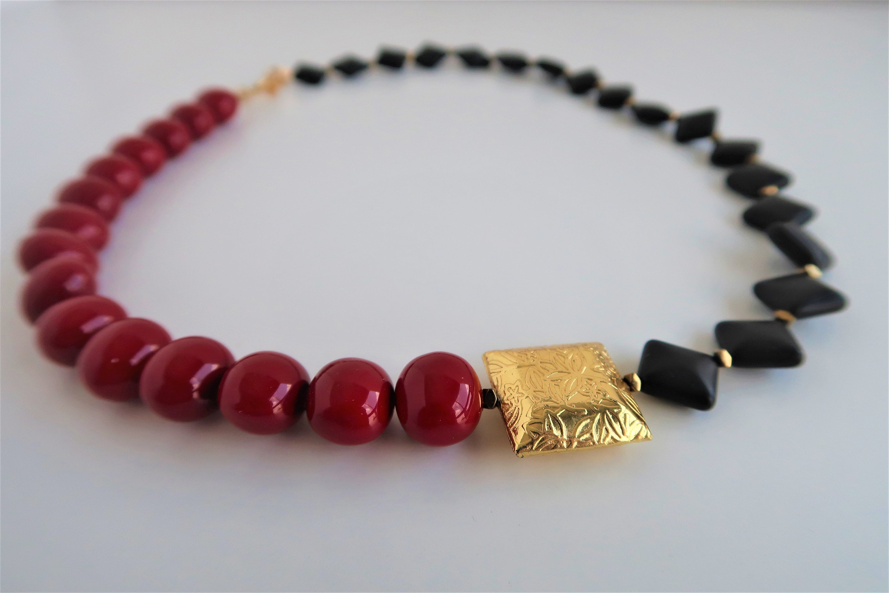 Unique Handmade Necklaces, Unique Gemstone Necklaces, Red Statement ...