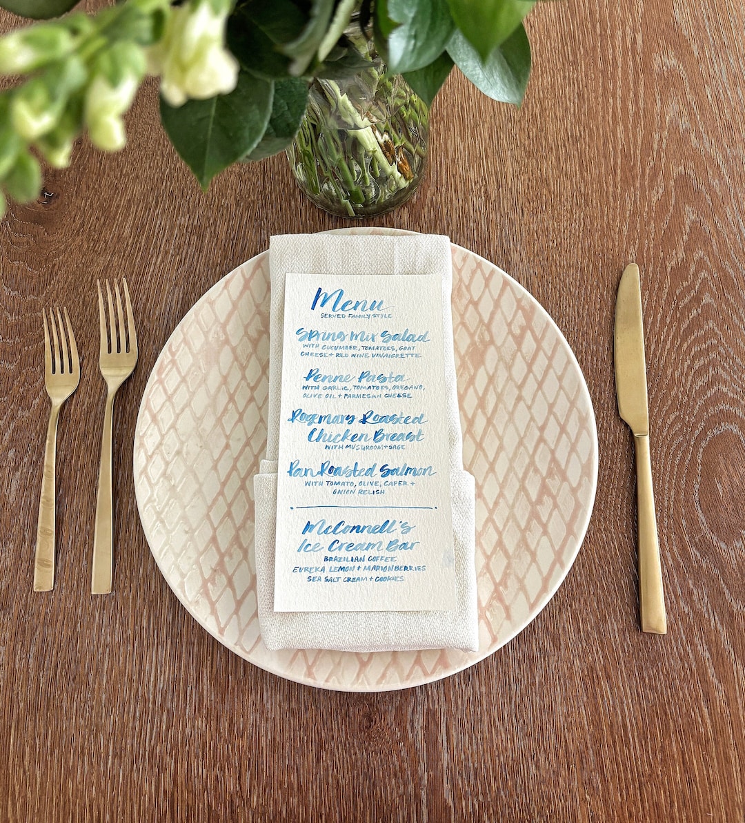 Custom Wedding Menu | Illustrated Menu | Watercolor Wedding Menu ...