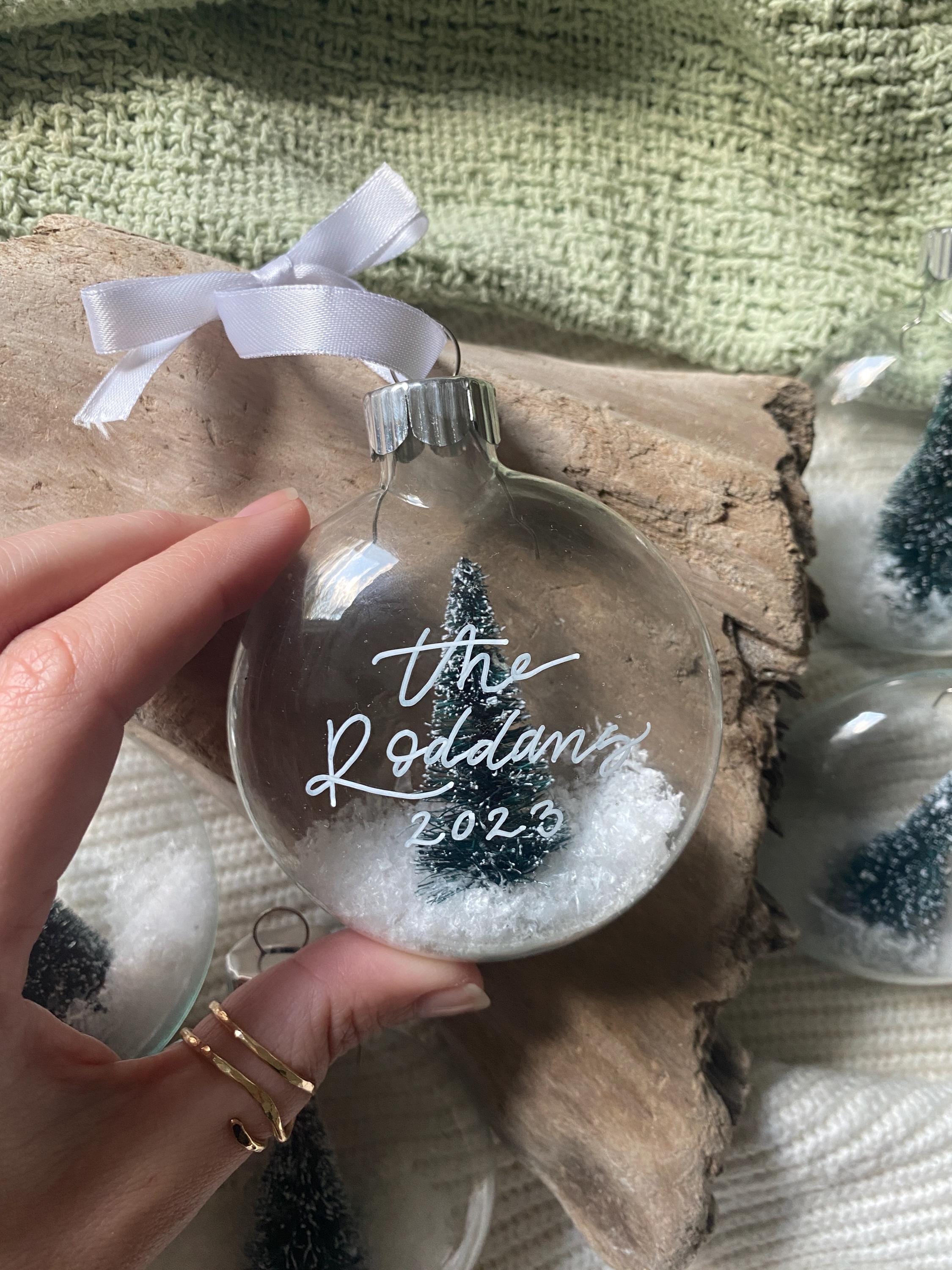 Hand-lettered Personalized Ornament | Glass Christmas Gift - Etsy
