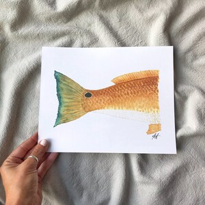 Redfish Print | Fish Print | Coastal Decor | Fish Art | Ocean Art ...