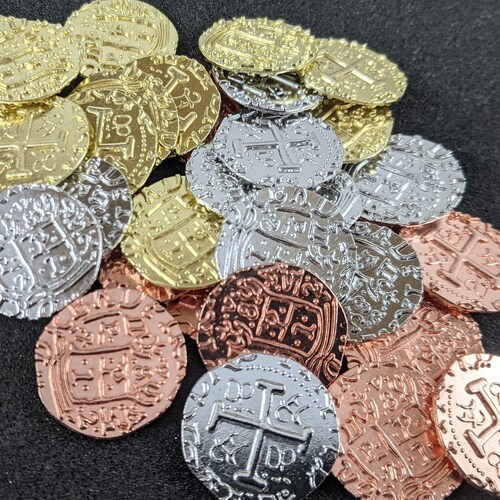 Metal Coins Pirate Treasure Play Money Gold Silver and - Etsy