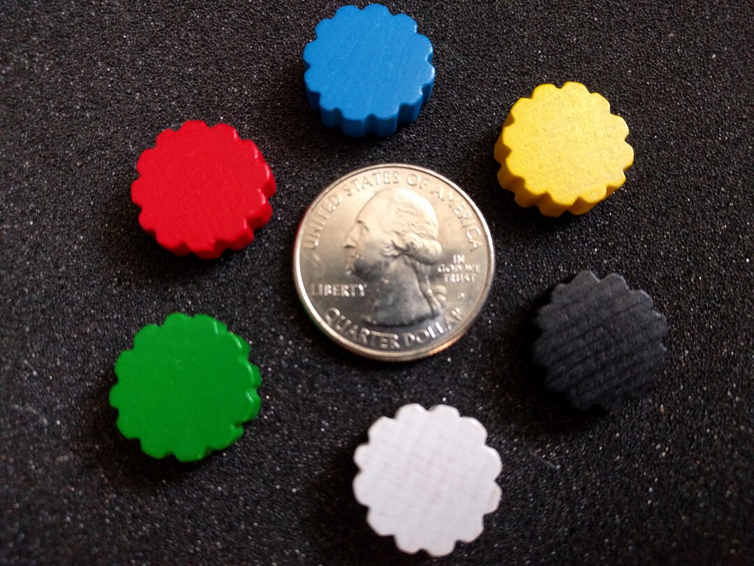 Colored Wooden Flower Tokens - Etsy