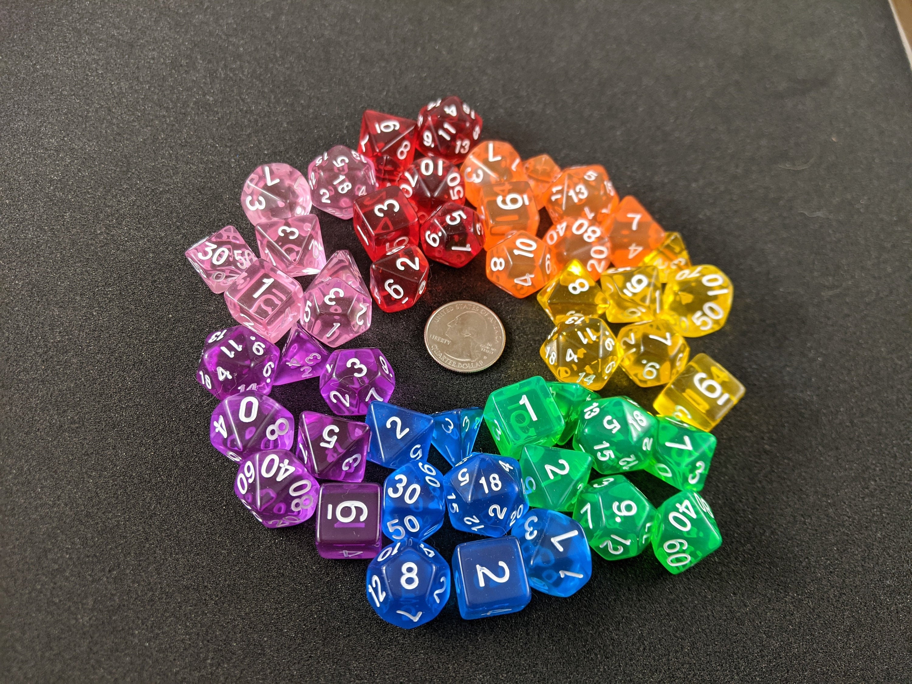 Colorful Translucent Dice Set. - Etsy
