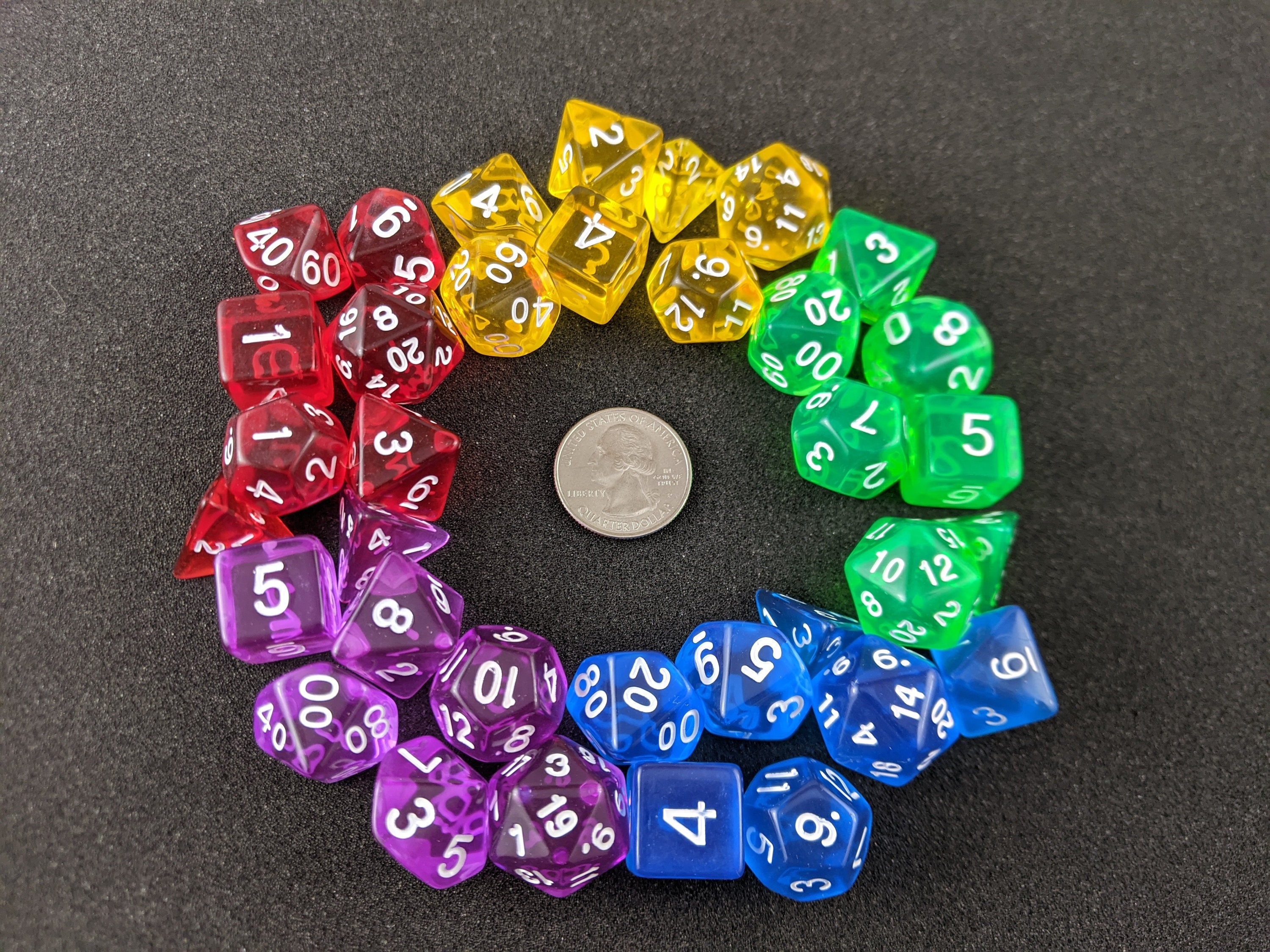 Colorful Translucent Dice Set. - Etsy