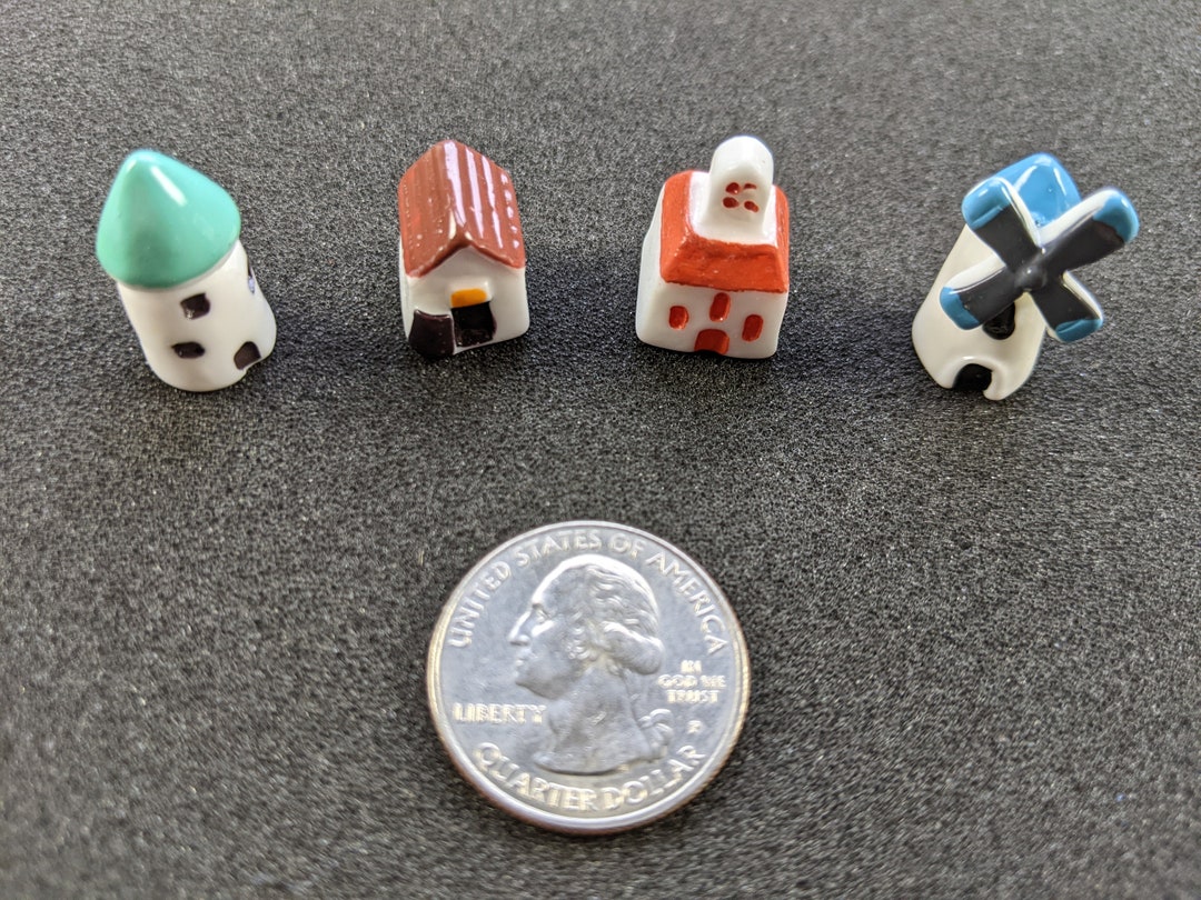 Tiny Painted Board Game Buildings - Etsy