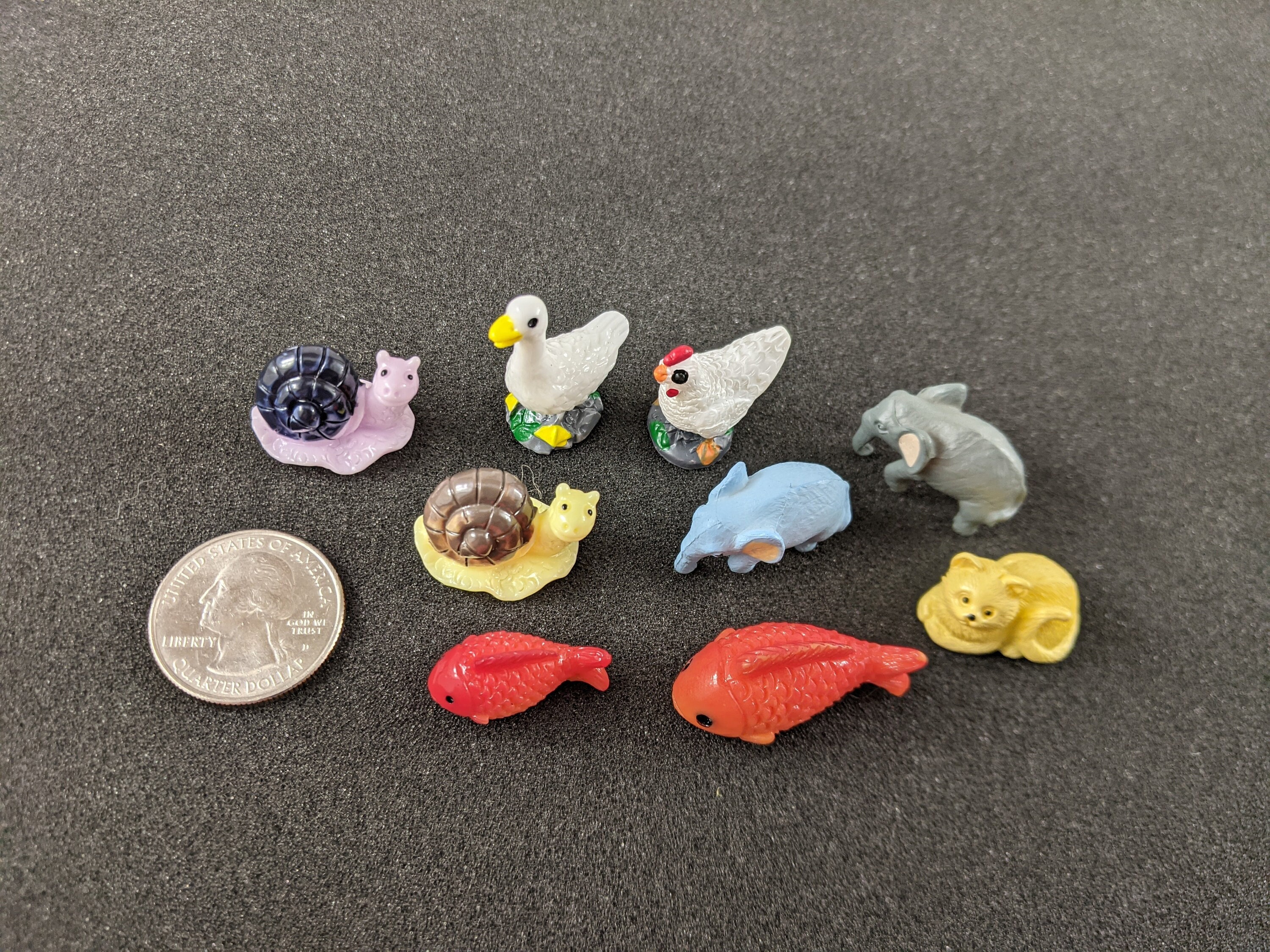 High Detail Animal Tokens Duck Hen Elephant Fish Cat | Etsy