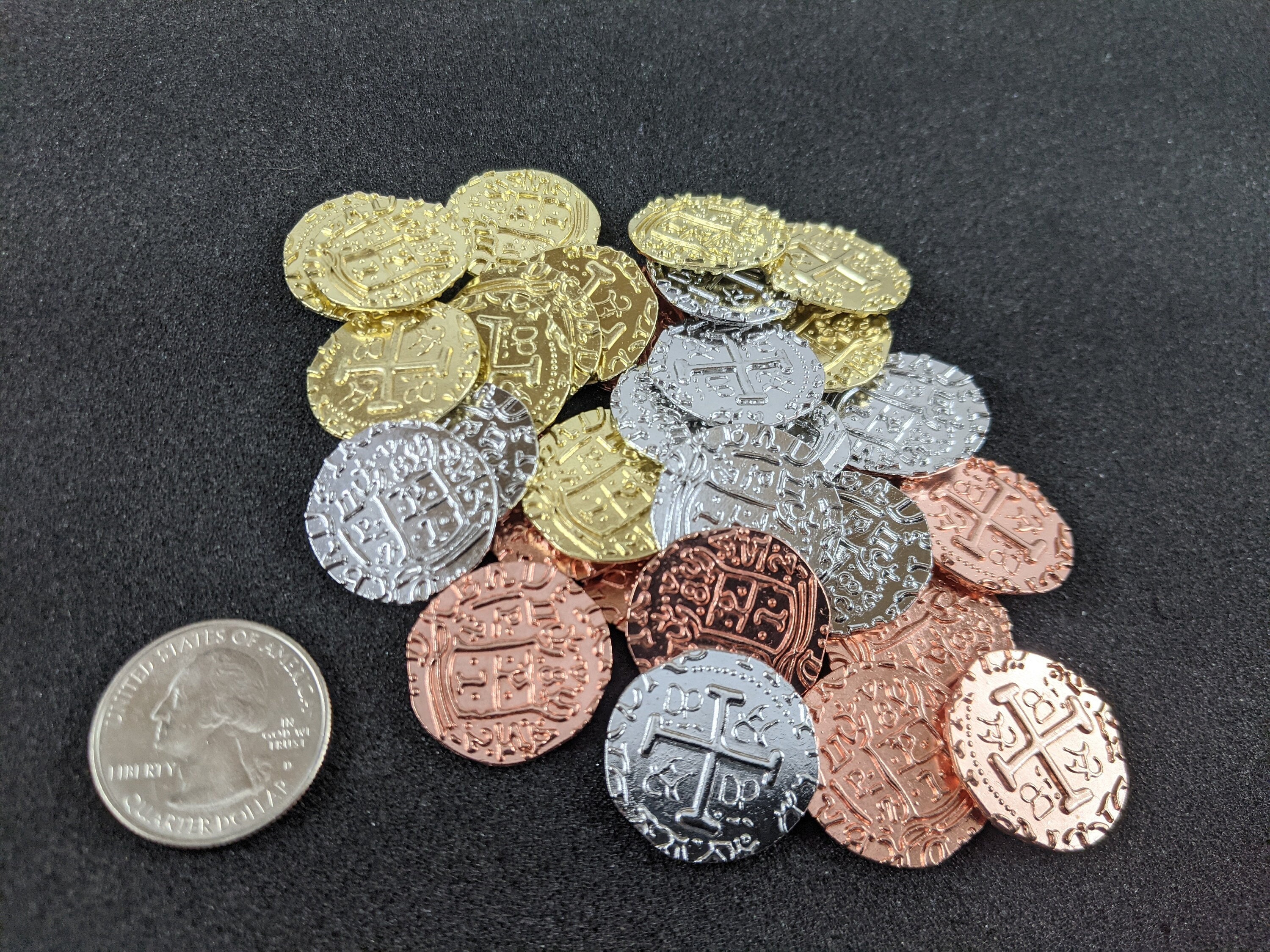 Metal Coins, Pirate Treasure, Play Money Gold Silver and Copper 22mm - Etsy