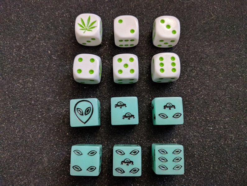 Specialty Dice skulls Aliens and Marijuana - Etsy