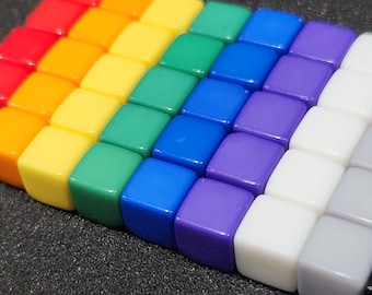 Coloured plastic cubes store