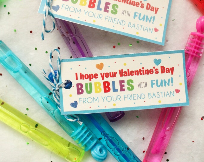 Colorful Bubble Valentine Tags for School Classmates - 24 Pack Gift Set ...