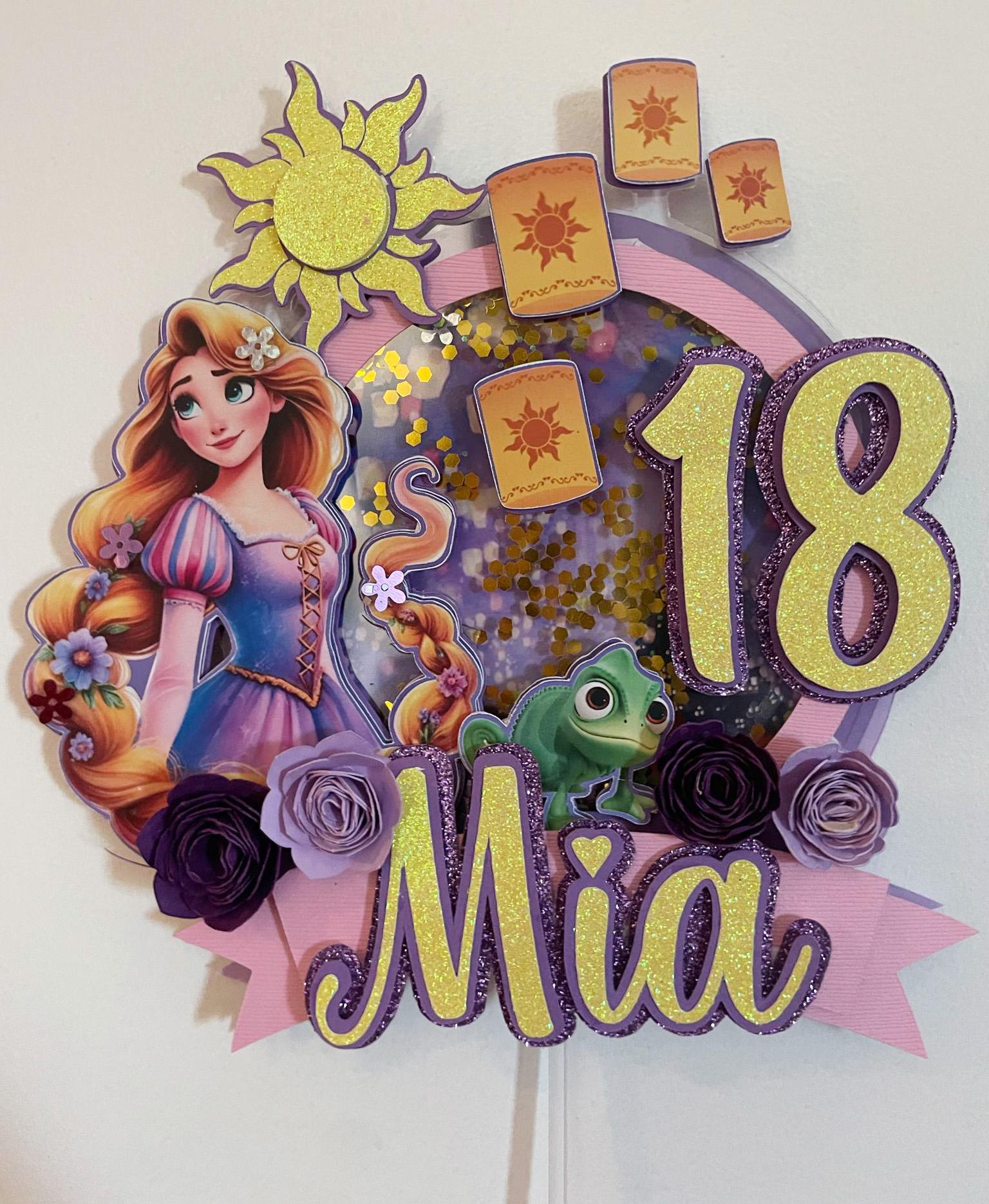 Custom Tangled Cake Topper, Rapunzel 3d Topper, Rapunzel Floral Cake ...
