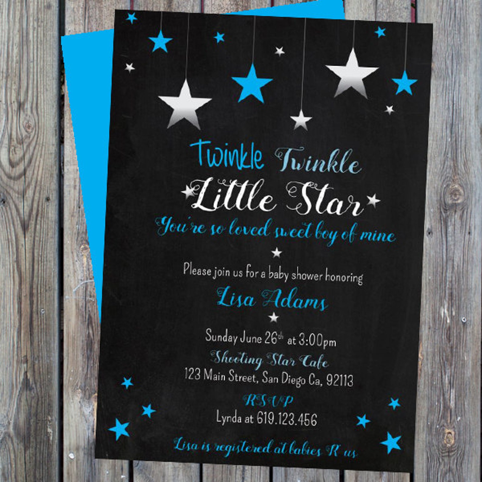 Printable Twinkle Twinkle Little Star Boy Baby Shower Boy - Etsy