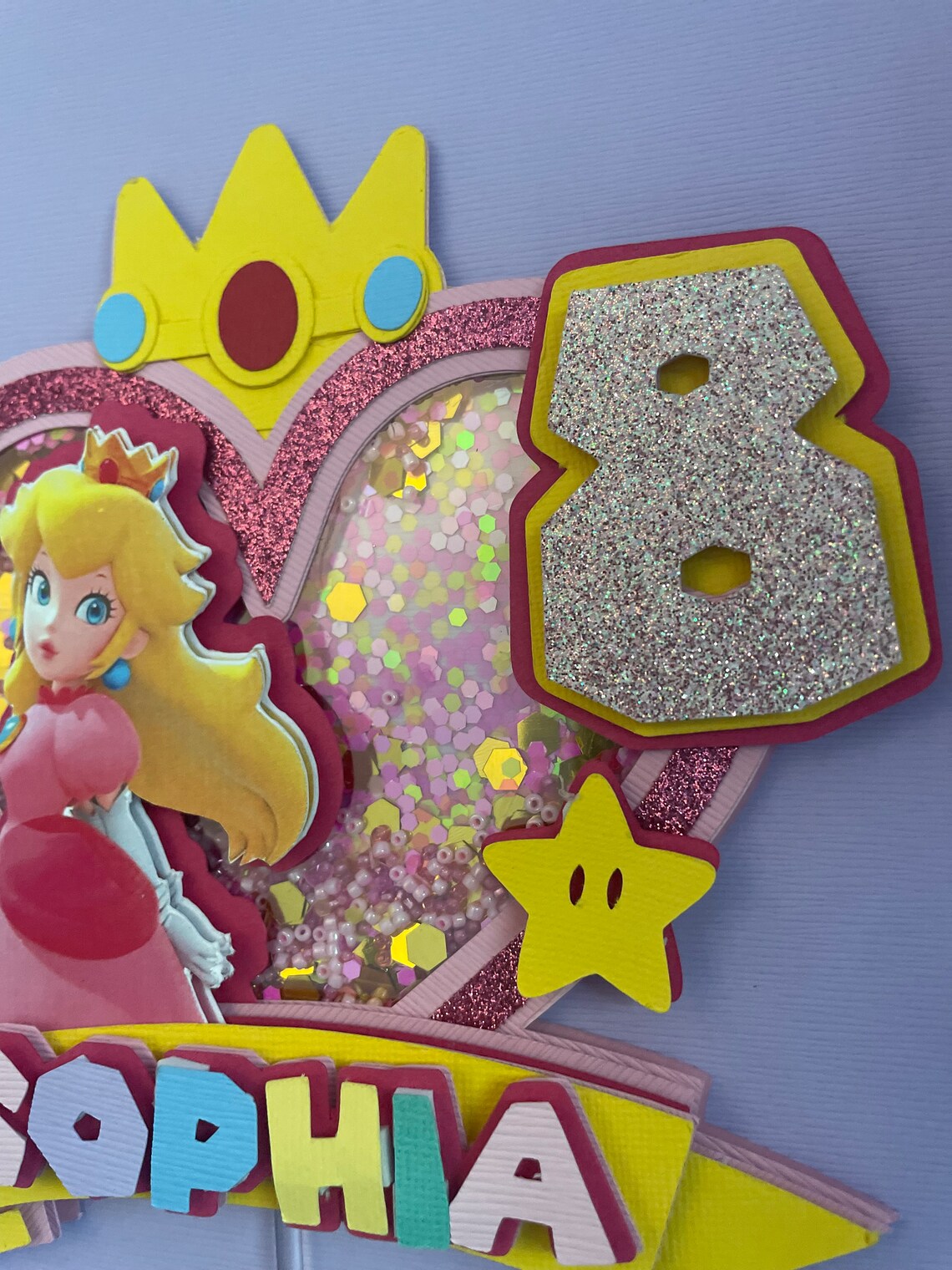 Princess Peach Cake Topper, Peaches Cake Topper, Mario Bros Cake Topper ...
