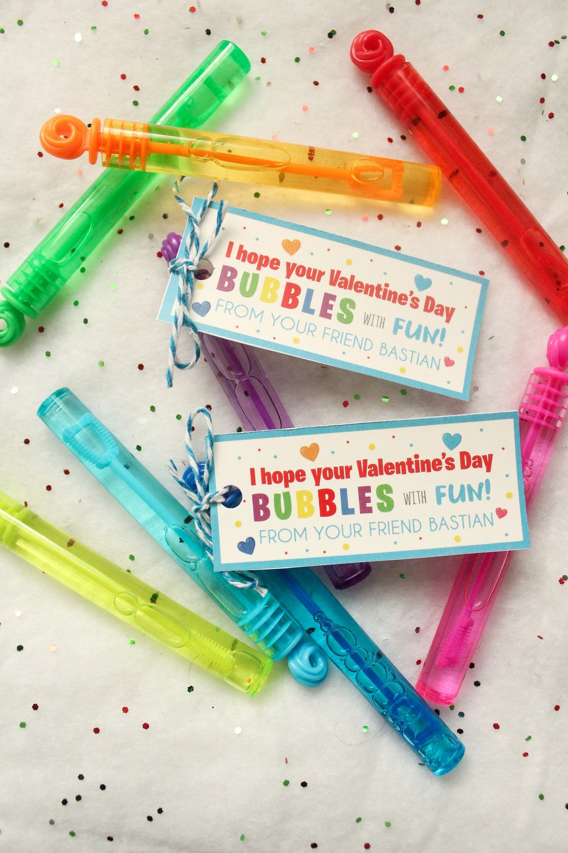 Colorful Bubble Valentine Tags for School Classmates - 24 Pack Gift Set ...