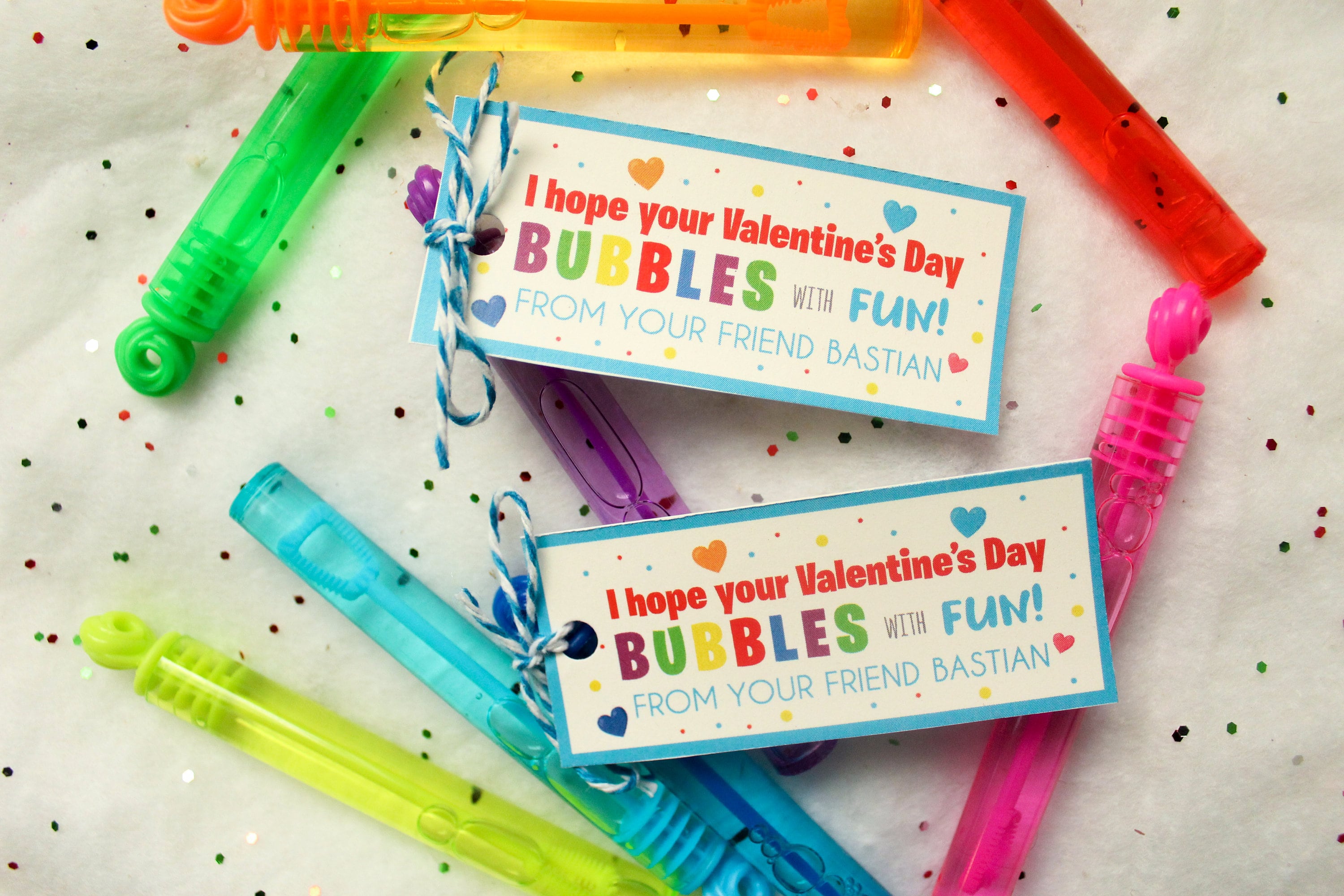 Colorful Bubble Valentine Tags for School Classmates - 24 Pack Gift Set ...