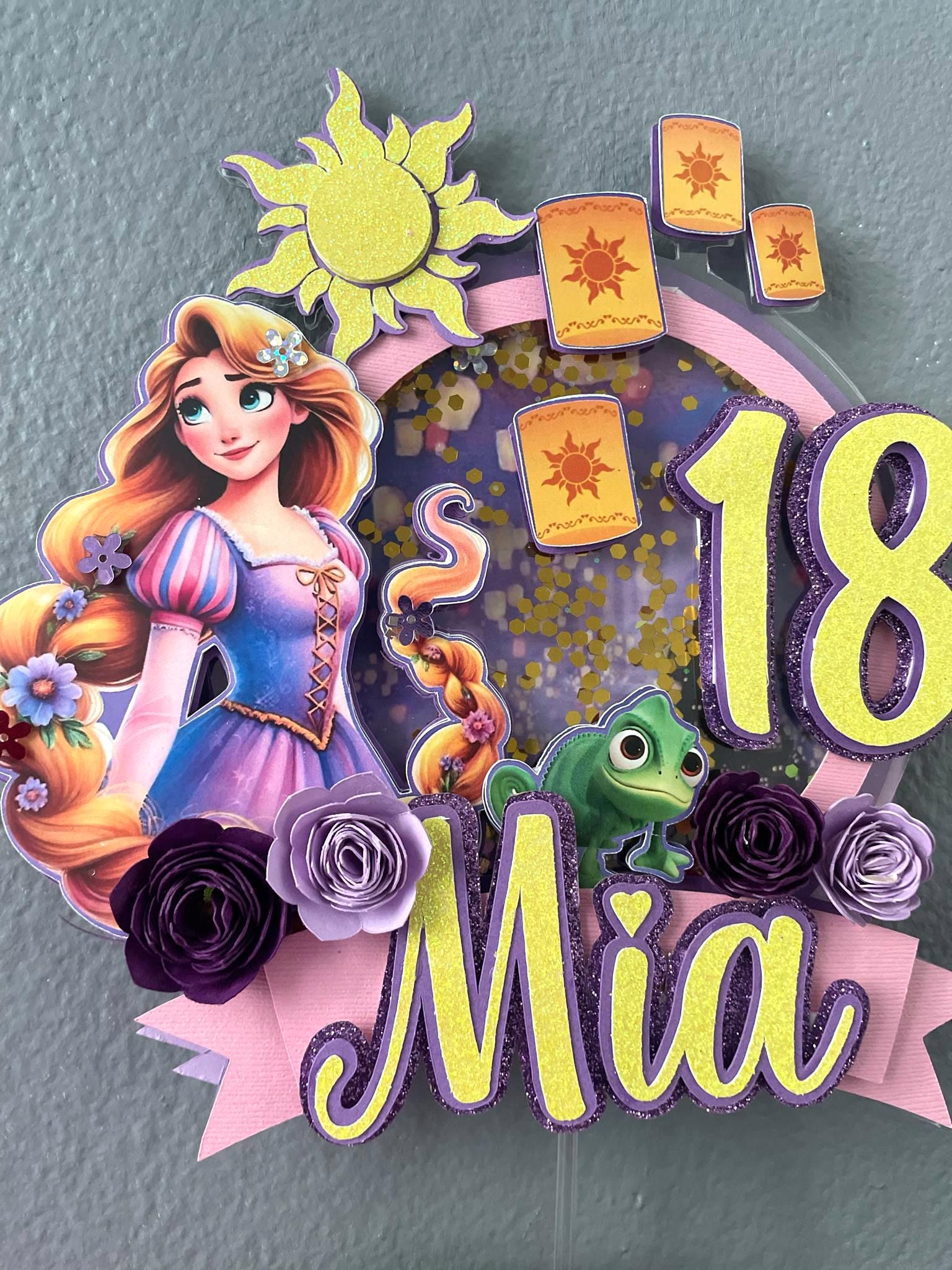 Custom Tangled Cake Topper, Rapunzel 3d Topper, Rapunzel Floral Cake ...