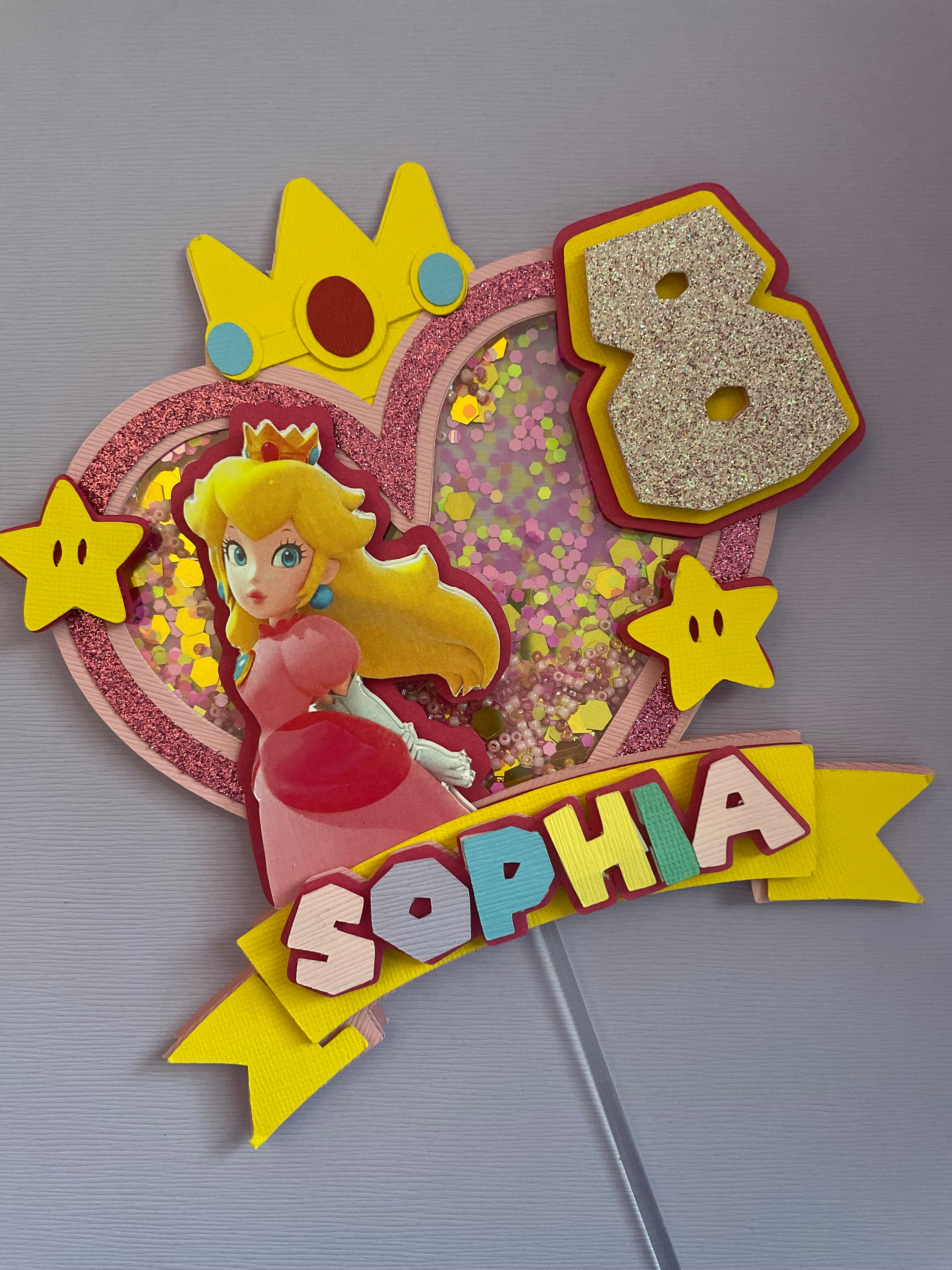Princess Peach Cake Topper, Peaches Cake Topper, Mario Bros Cake Topper ...