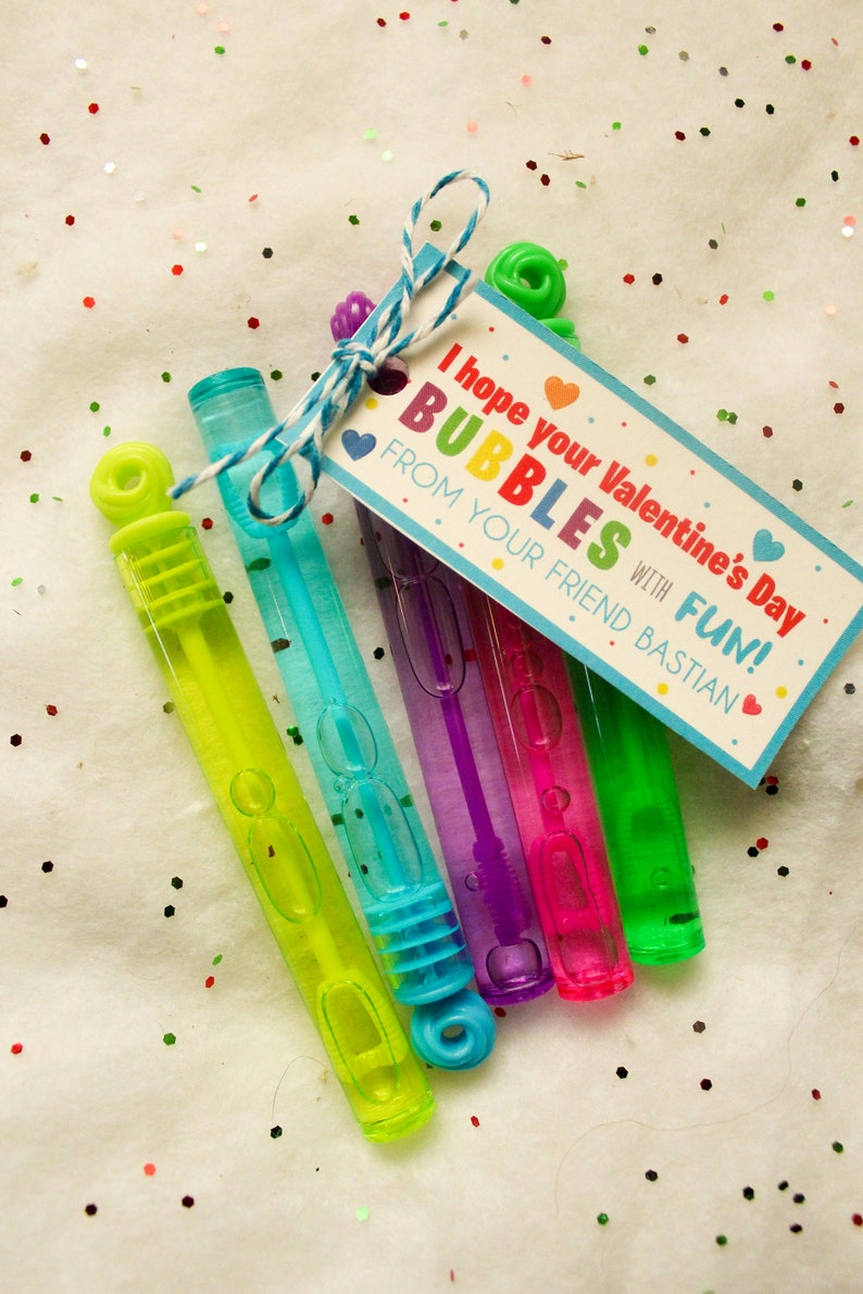Colorful Bubble Valentine Tags for School Classmates - 24 Pack Gift Set ...