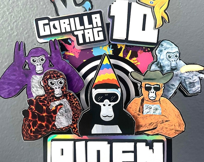 Custom Gorilla Tag Game Cake Topper, Gorilla Tag Cake 3d Topper, Monkey ...