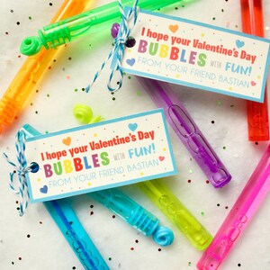 Colorful Bubble Valentine Tags for School Classmates - 24 Pack Gift Set ...
