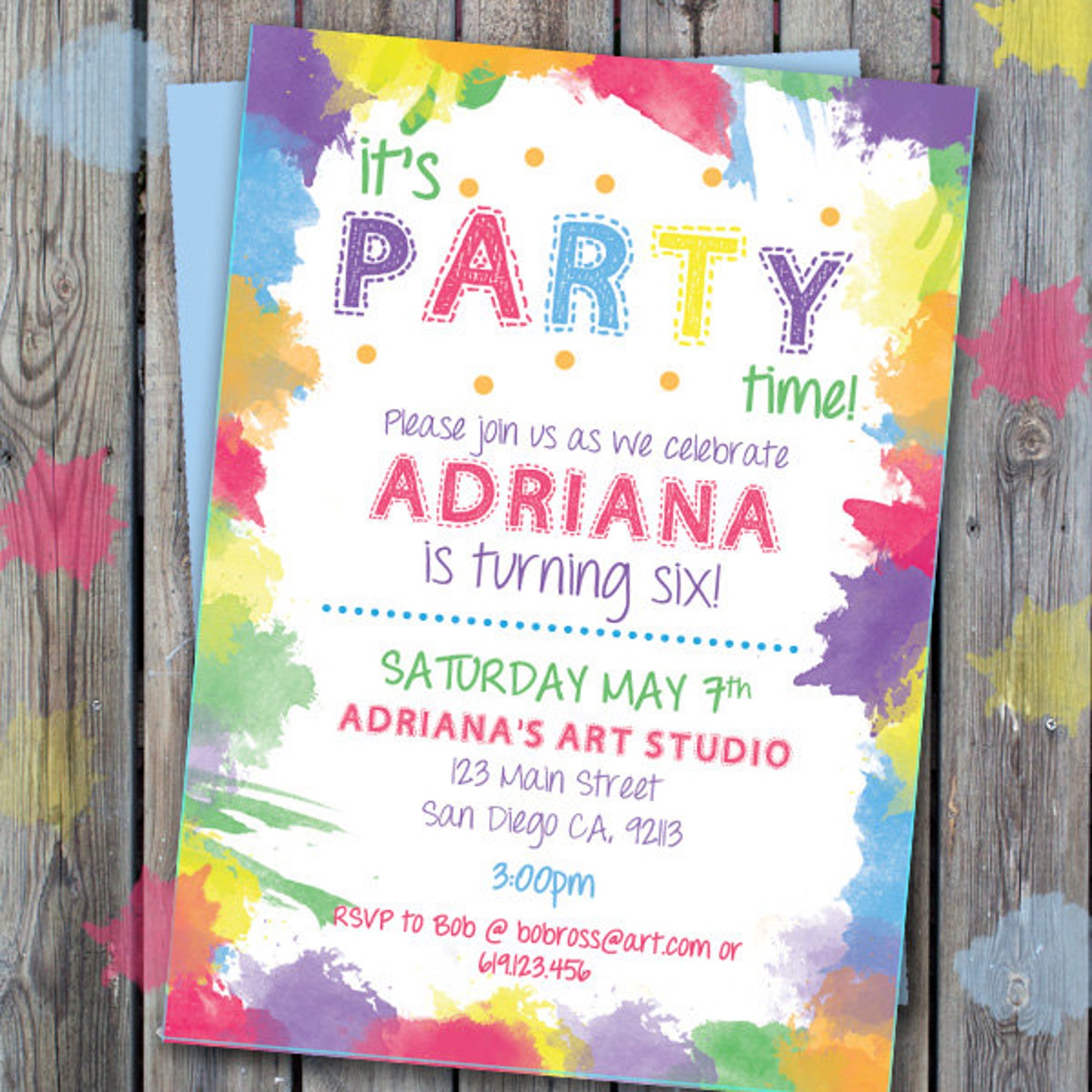 Printable Art Party Invitation Art Birthday Party Invitation - Etsy