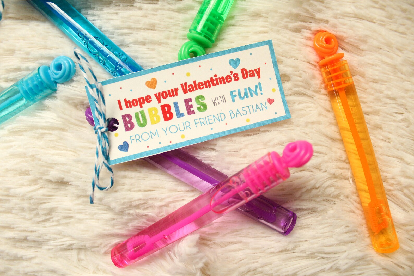 Colorful Bubble Valentine Tags for School Classmates - 24 Pack Gift Set ...
