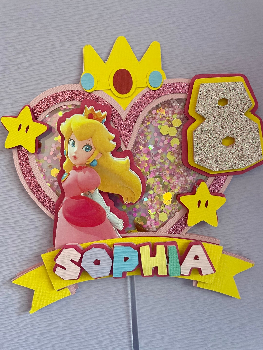 Princess Peach Cake Topper, Peaches Cake Topper, Mario Bros Cake Topper ...