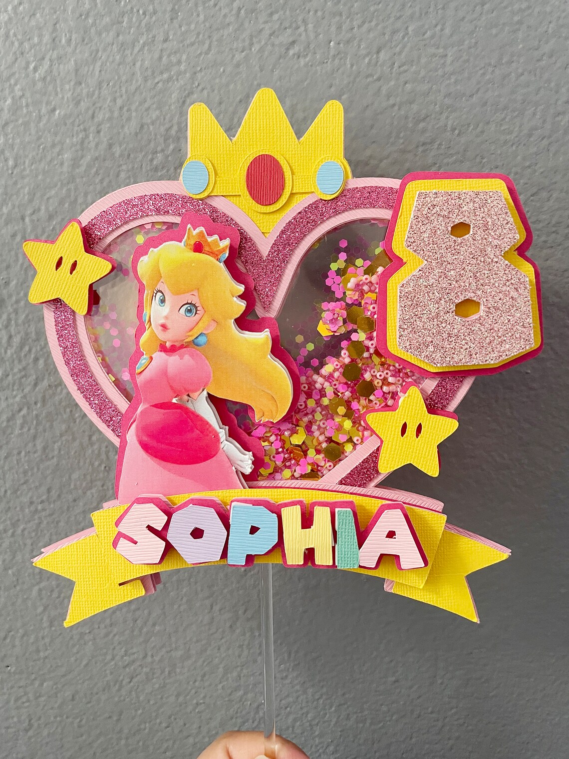 Princess Peach Cake Topper, Peaches Cake Topper, Mario Bros Cake Topper ...