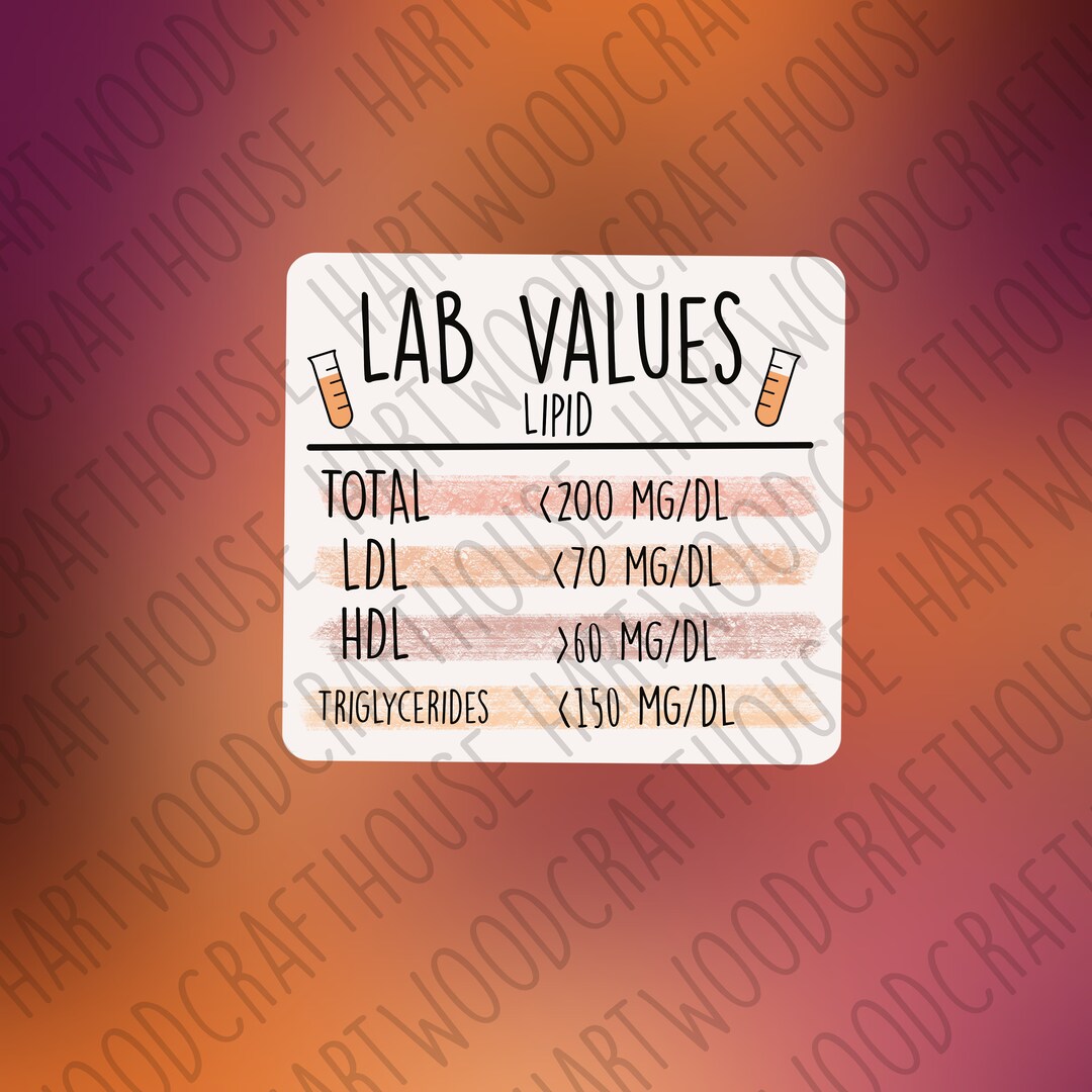 Lipid Panel Nursing Lab Values Sticker - Etsy