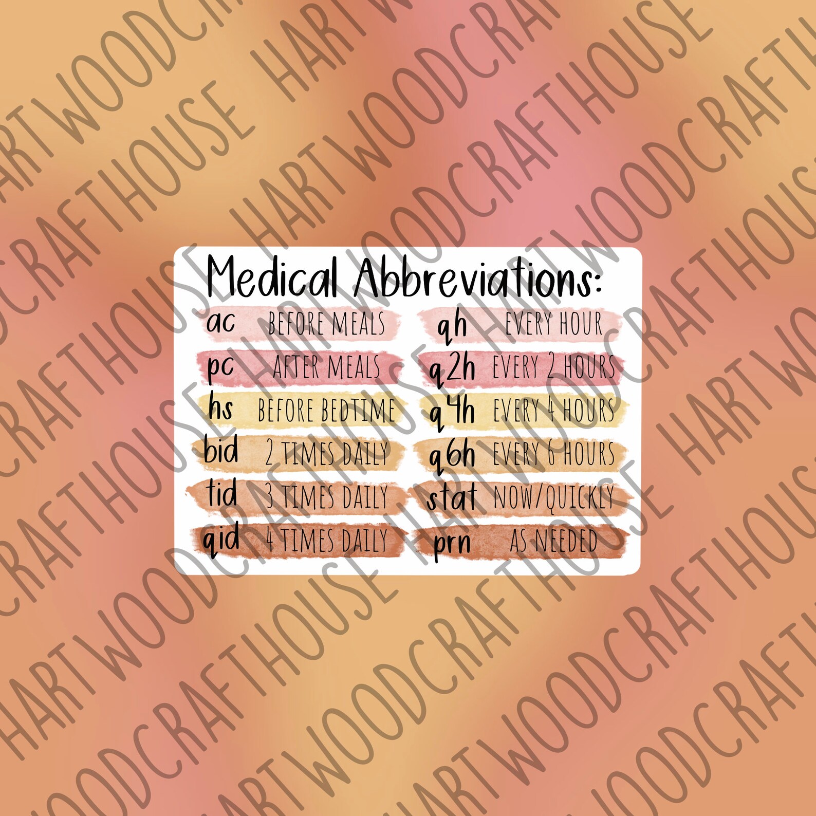 Medical Abbreviation Cheat Sheet Sticker - Etsy
