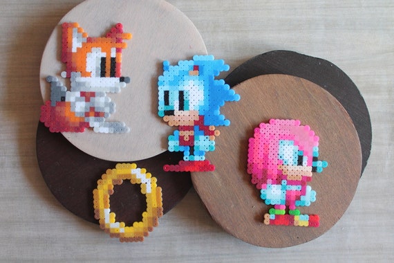 Sonic The Hedgehog Pixel Figures Merchandising Sonic Tails | Etsy
