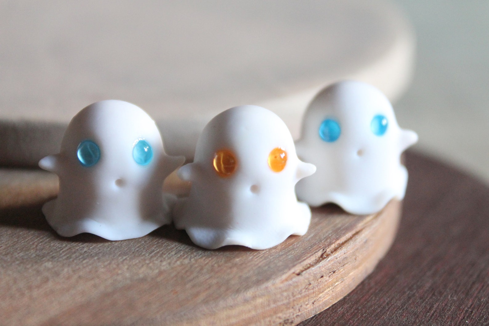 CUSTOM EYE COLOR Glow in the Dark Ghost Charm Handmade With | Etsy